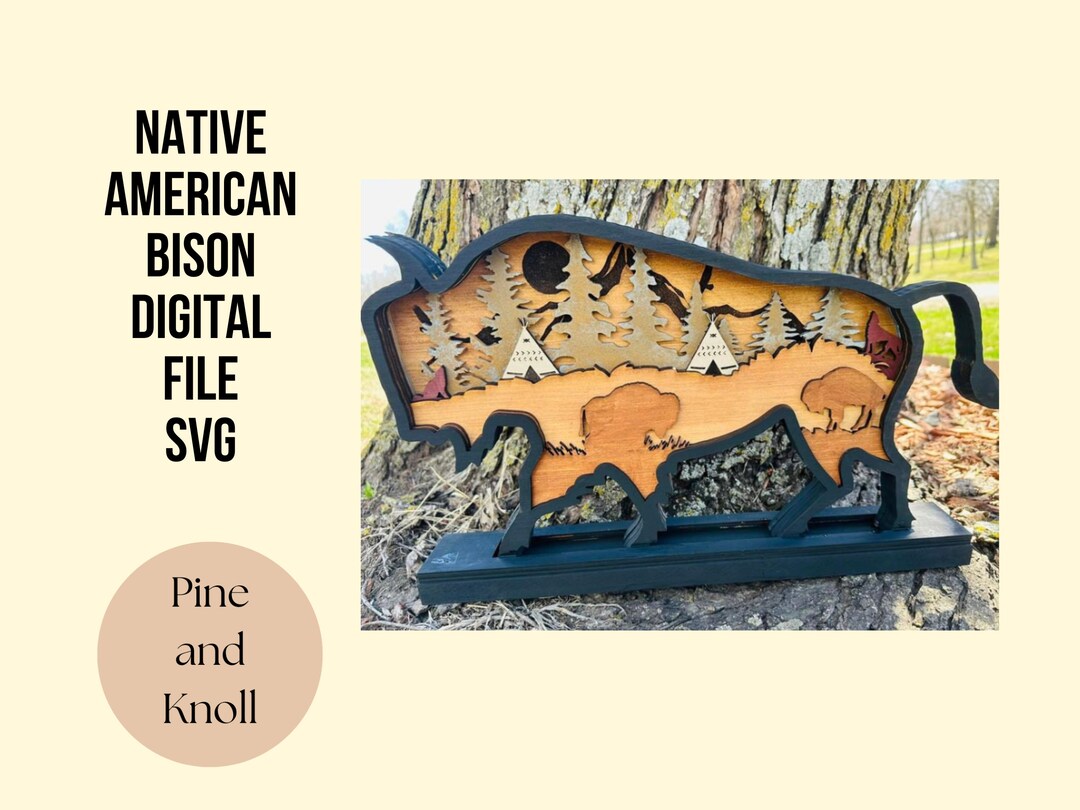 Native American Layered Bison Digital Download Buffalo Laser File SVG Laser Cutting File - Etsy