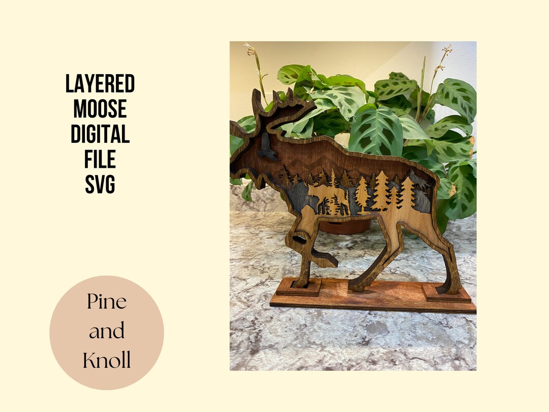 Moose Layered Moose Digital Download SVG Laser File Glowforge - Etsy