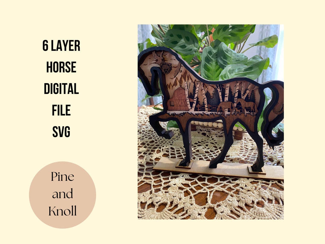 Laser Cut Horse Digital File | Layered Horse SVG Cut Files | Glowforge ...