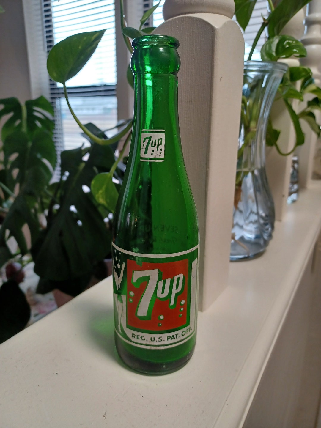 1970s 7-up Vintage Green Bottle, 7 Oz. - Etsy