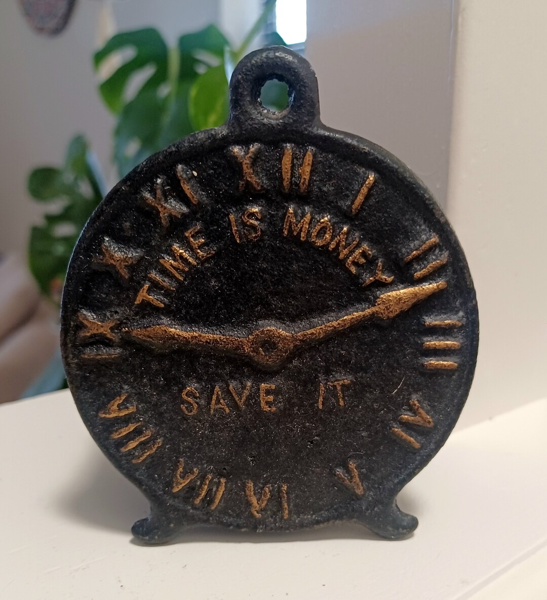 Vintage Cast Iron time is Money, Save It Clock Coin Piggy Bank - Etsy