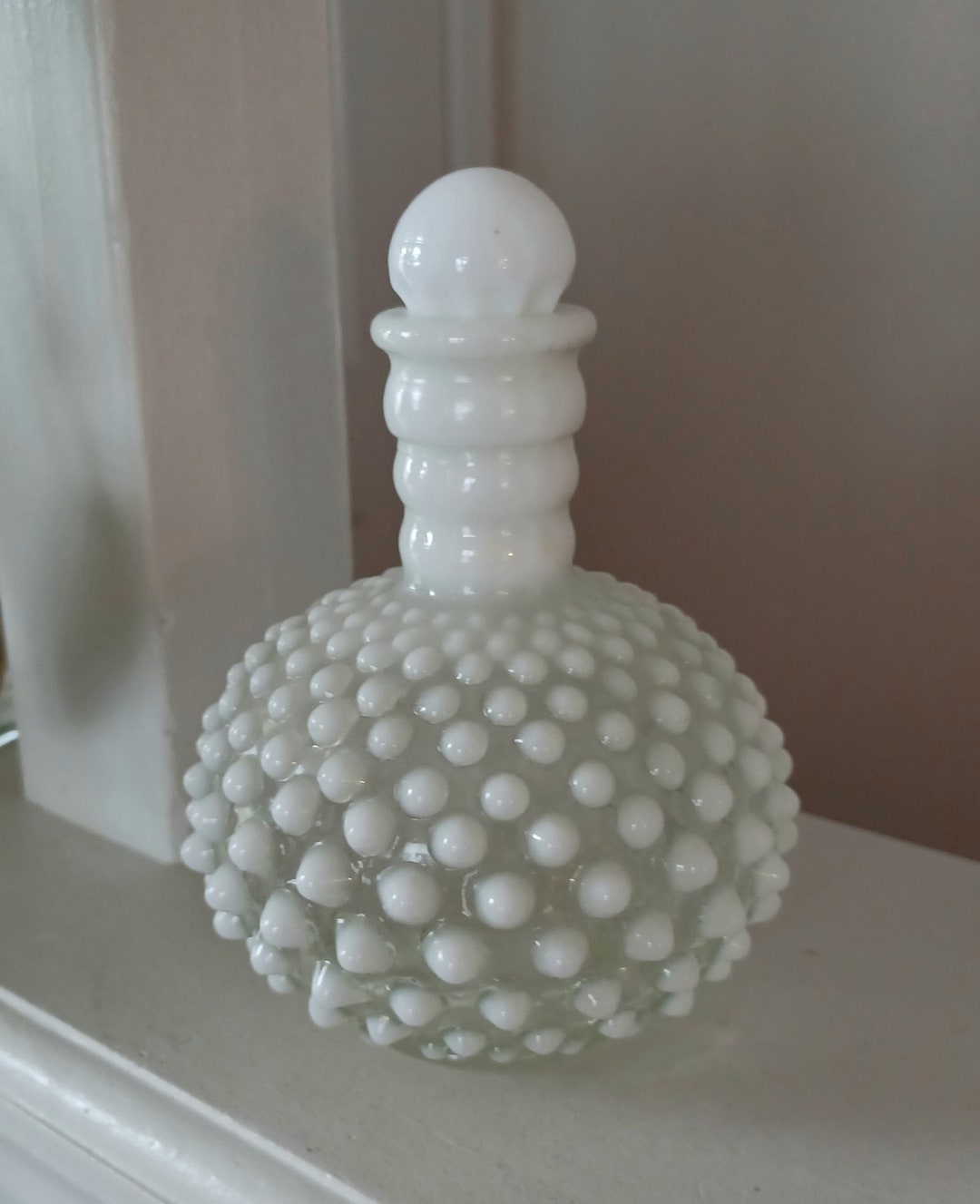 Moonstone Opalescent Hobnail Perfume Bottle With Stopper. - Etsy