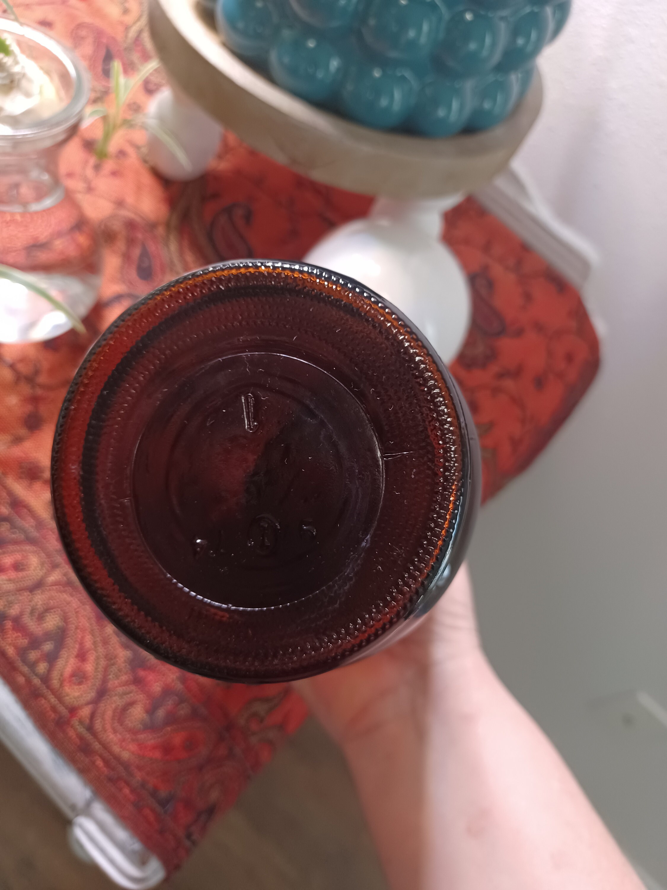 1970's Borden Cremora Amber Glass Canister, Apothecary Jar Fleur-de-lis ...