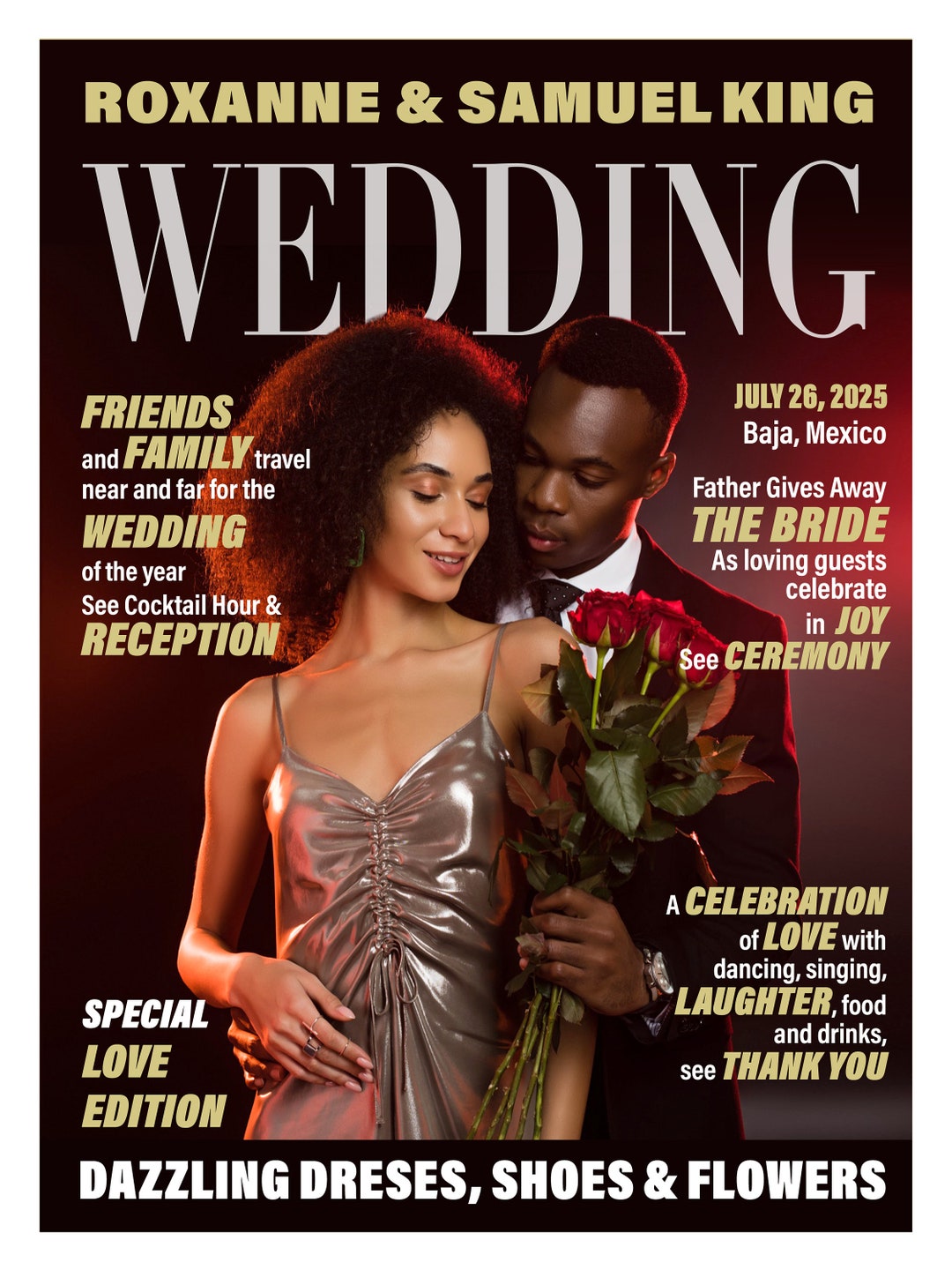 Magazine Photo Wedding Program Full Size Size 8.75 X 11.25 - Etsy