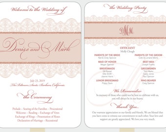 Lace Wedding Program - Etsy