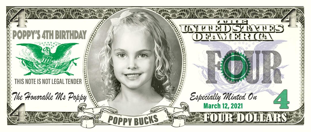 Custom Birthday Dollars Any Age Amount Stack of 50 - Etsy
