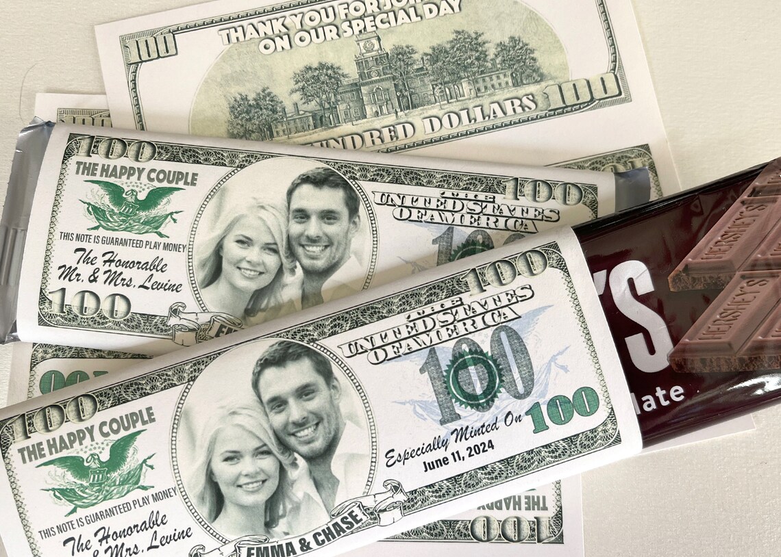 Personalized Custom Dollar Hershey 1.55oz Candy Bar Wrapper Covers - Etsy