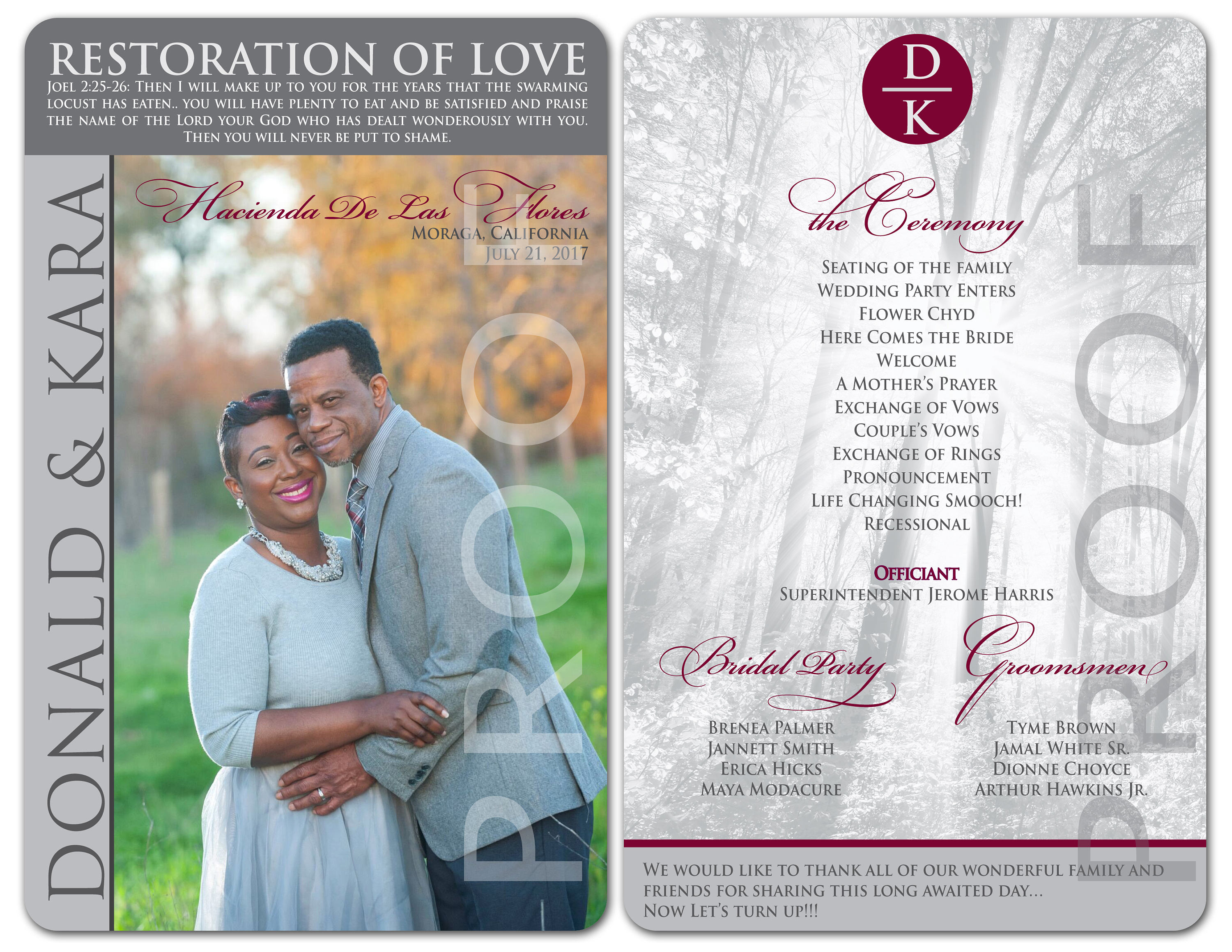 Photo Wedding Program Fans Elegant Magazine Cover Fully Assembled ...