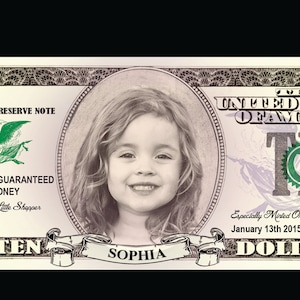 Personalized Custom Play Money Dollars - 15 of Each 1, 5, 10, 20 ...
