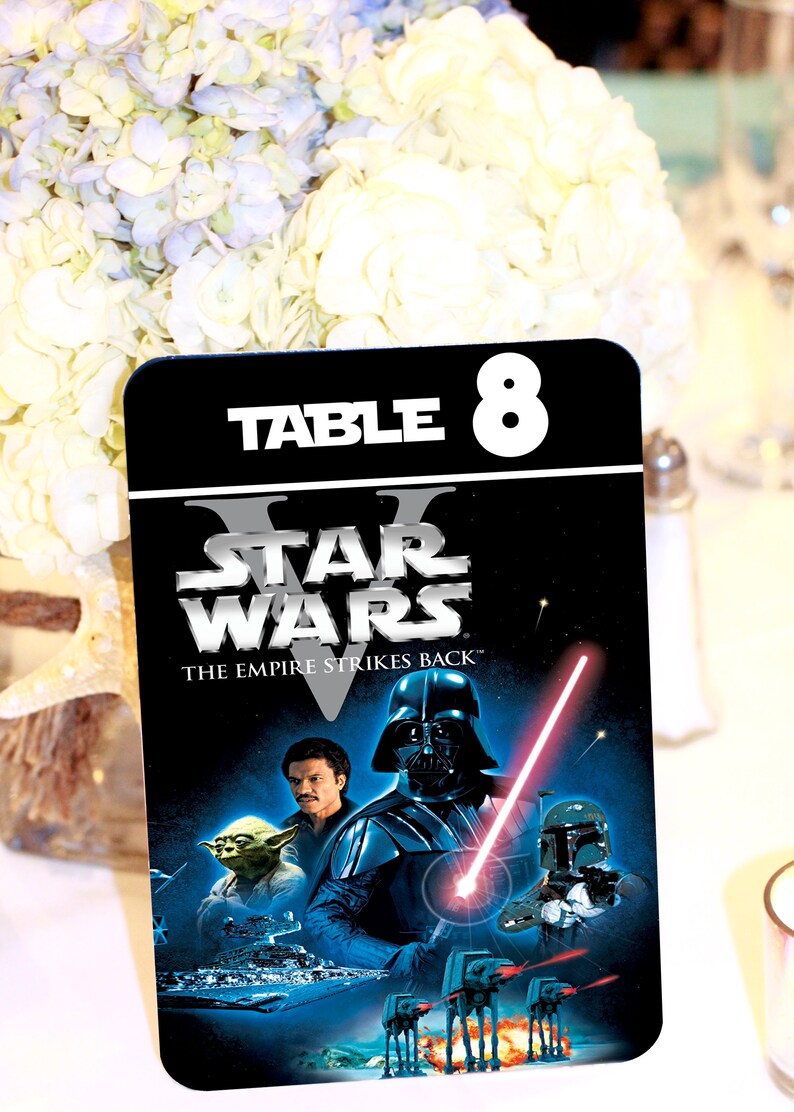 Star Wars Movie Table Numbers Custom Double sided almost any | Etsy