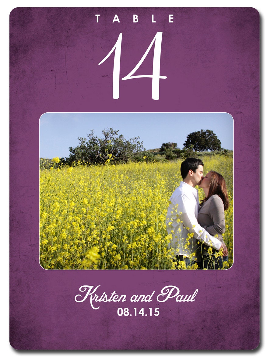 Wedding Photo Table Numbers Custom Double Sided | Etsy