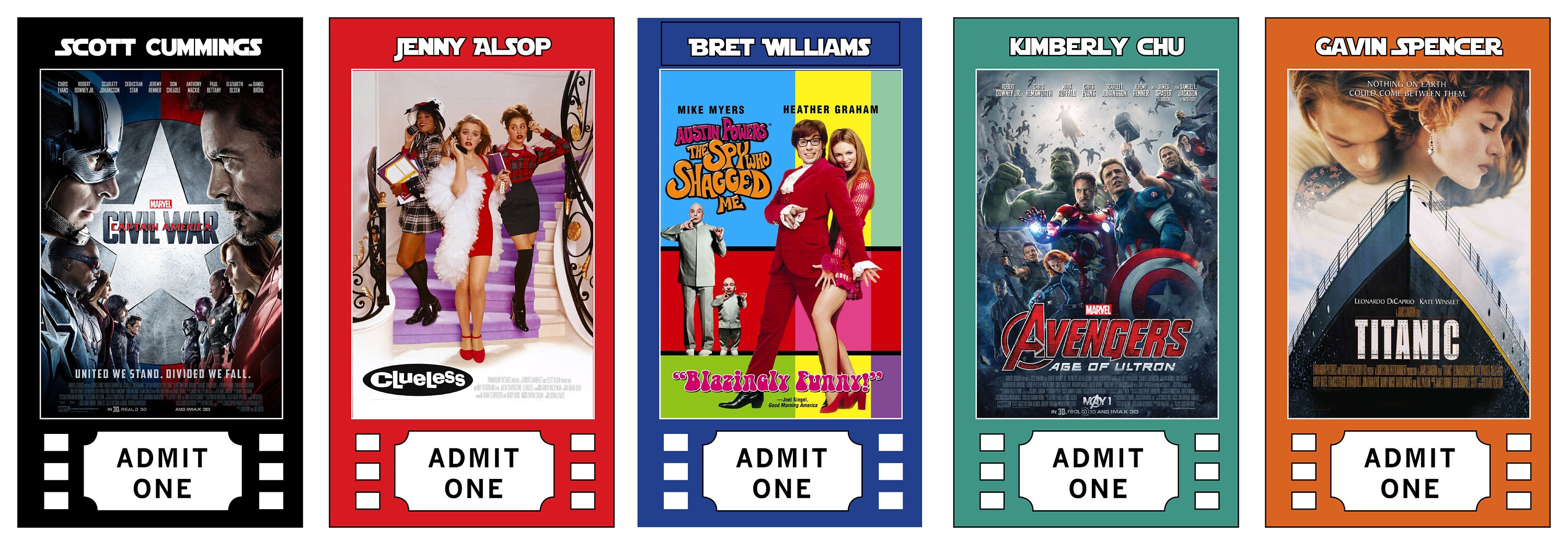 Hollywood Movie Table Numbers Custom Double Sided Heavy 32pt Card - Etsy