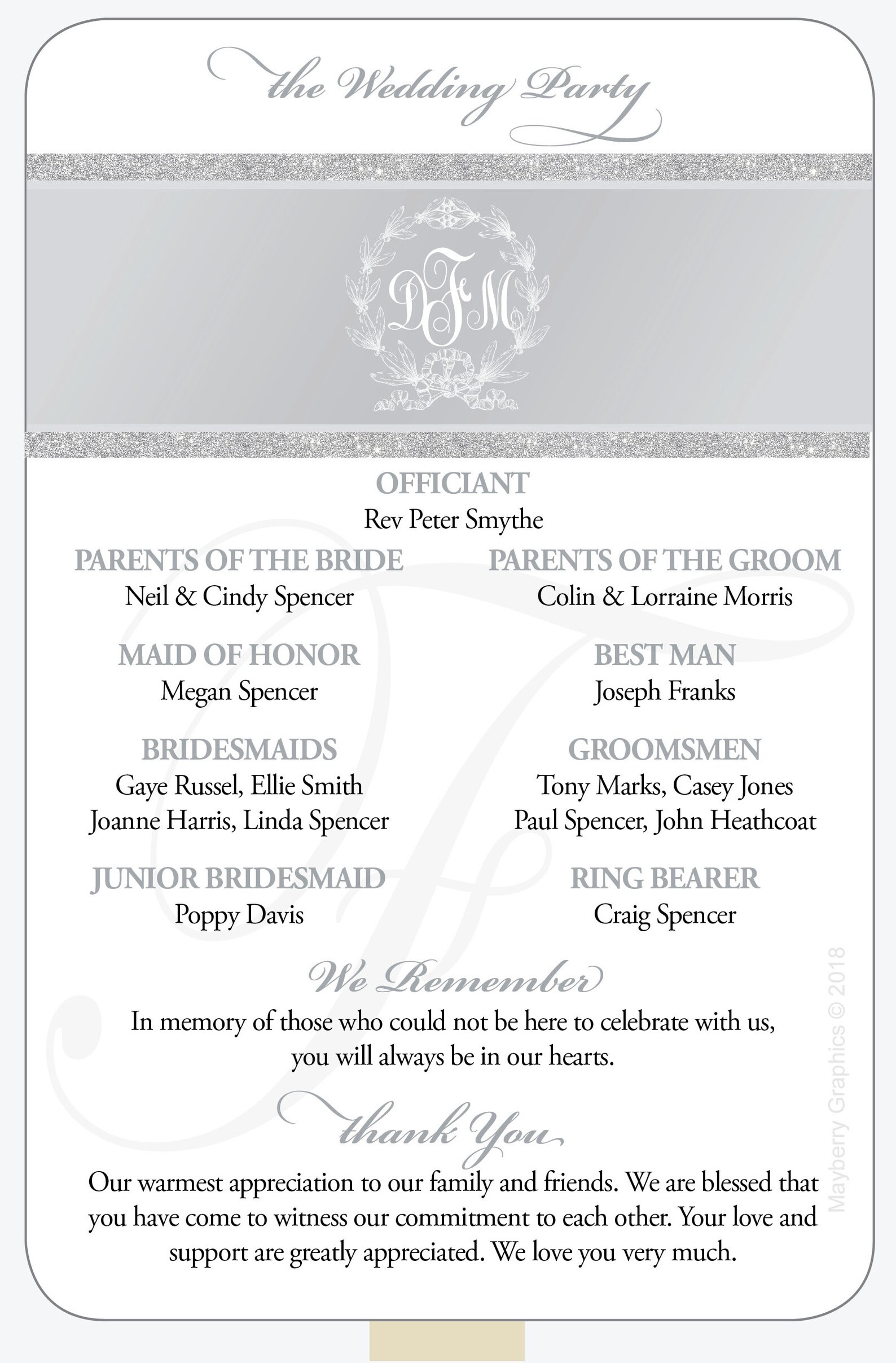 Silver Wedding Program Hand Fans Wood Paddle Assembled & Complete on ...