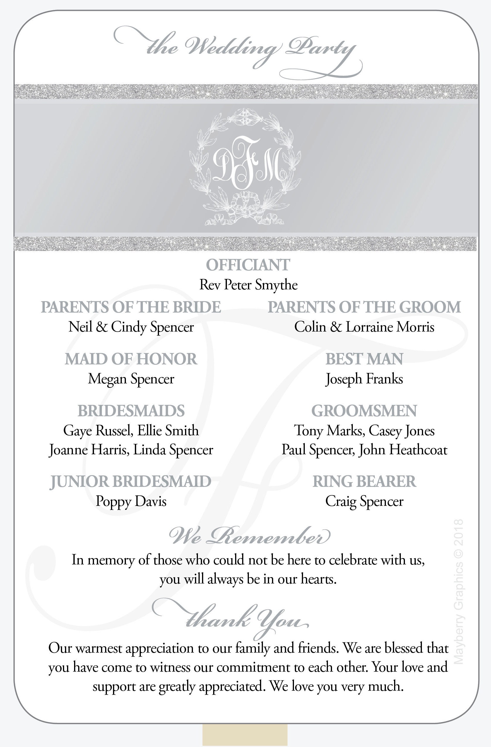 Silver Wedding Program Hand Fans Wood Paddle Assembled & Complete on ...