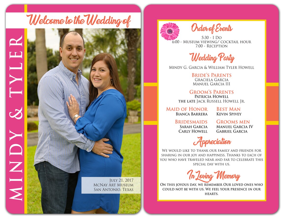 Photo Wedding Program Fans Elegant Magazine Cover Fully - Etsy