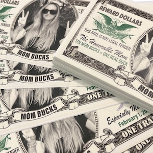 100 Personalized Custom Mom Bucks One Dollar Reward Bills - Etsy