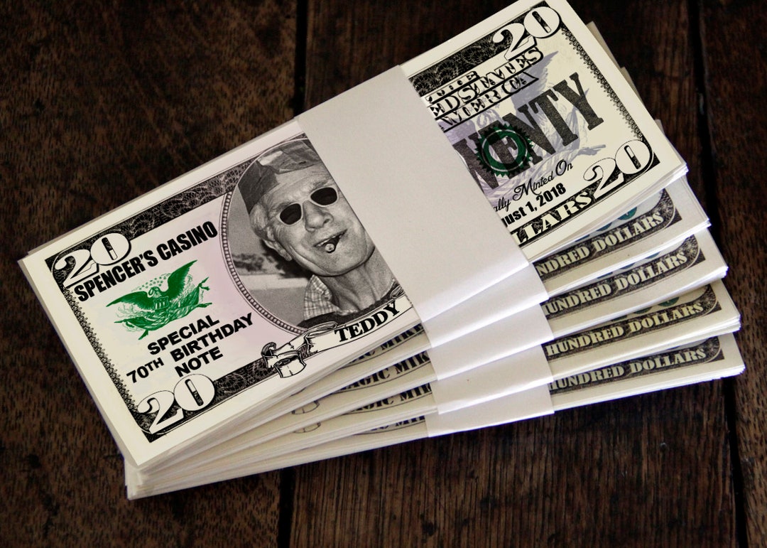 Photo Casino Dollar Play Money - 10 of Each 1, 5, 10, 20 Dollars - Etsy