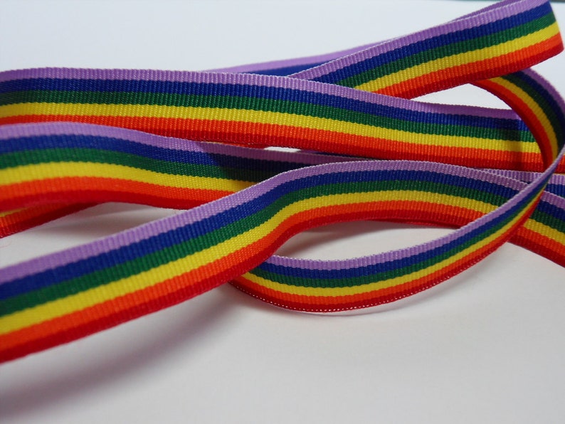 Rainbow Ribbon Gay Pride Ribbon Choice of Width - Etsy