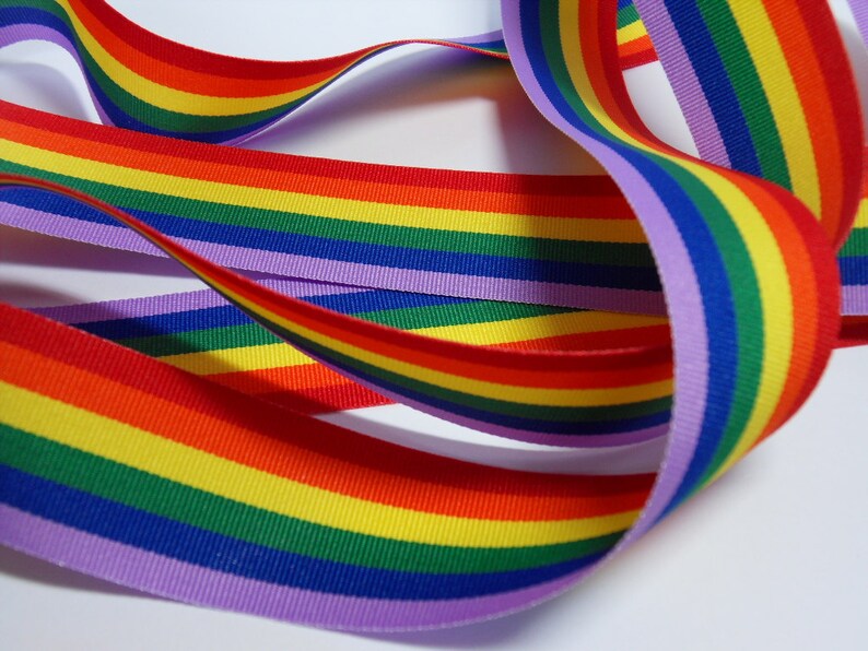 Rainbow Ribbon Gay Pride Ribbon Choice of Width - Etsy