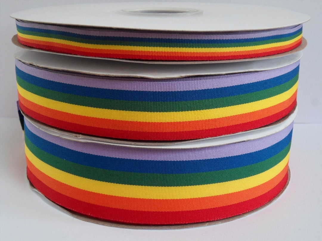 Rainbow Ribbon | Gay Pride Ribbon - Choice of Width - Etsy