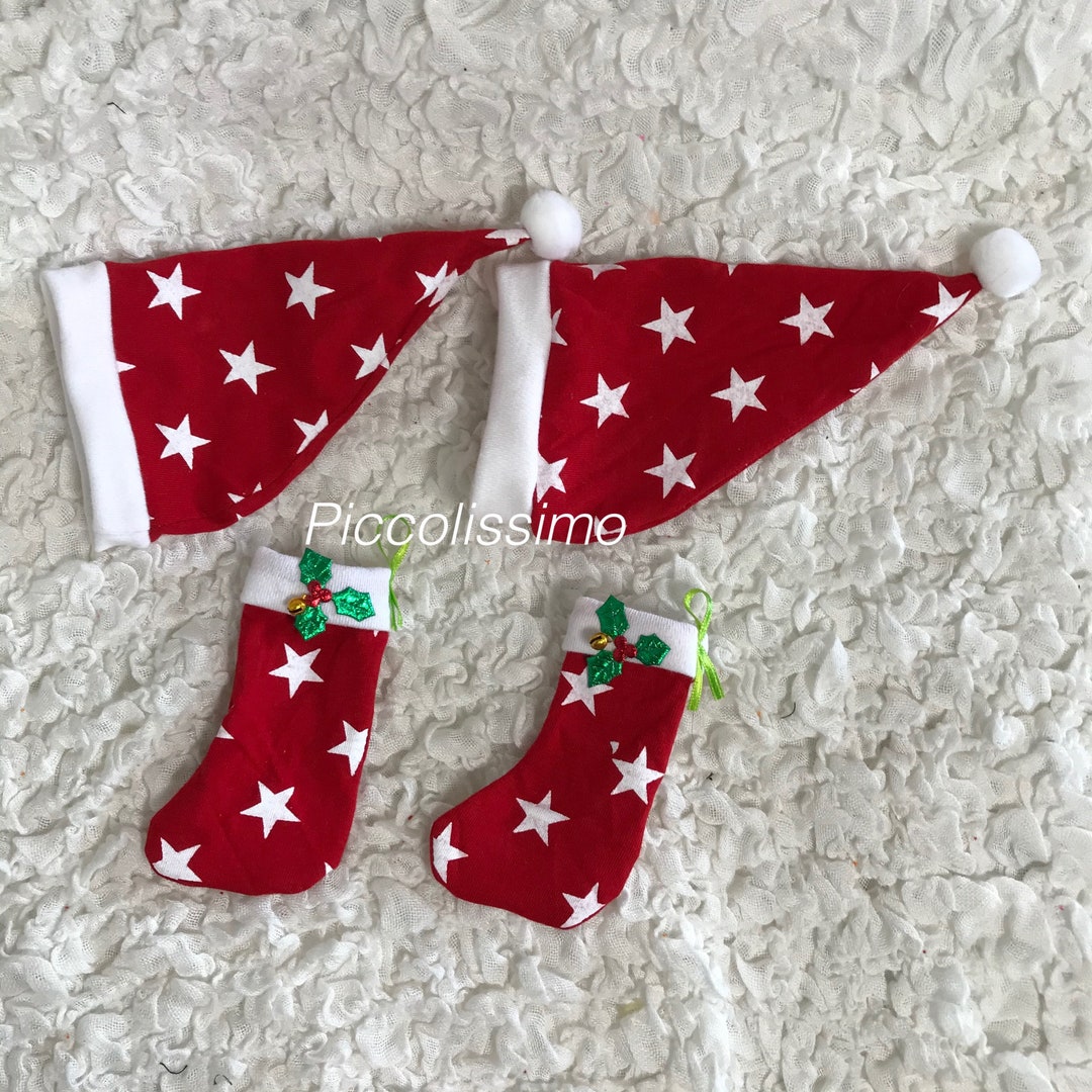 11” Baby Santa Hats With Stocking - Etsy