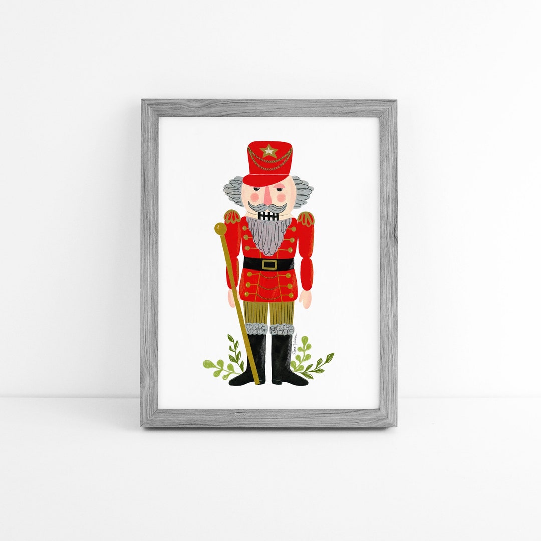 Nutcracker Art Print - Holiday Wall Decor - Holiday Art Print ...