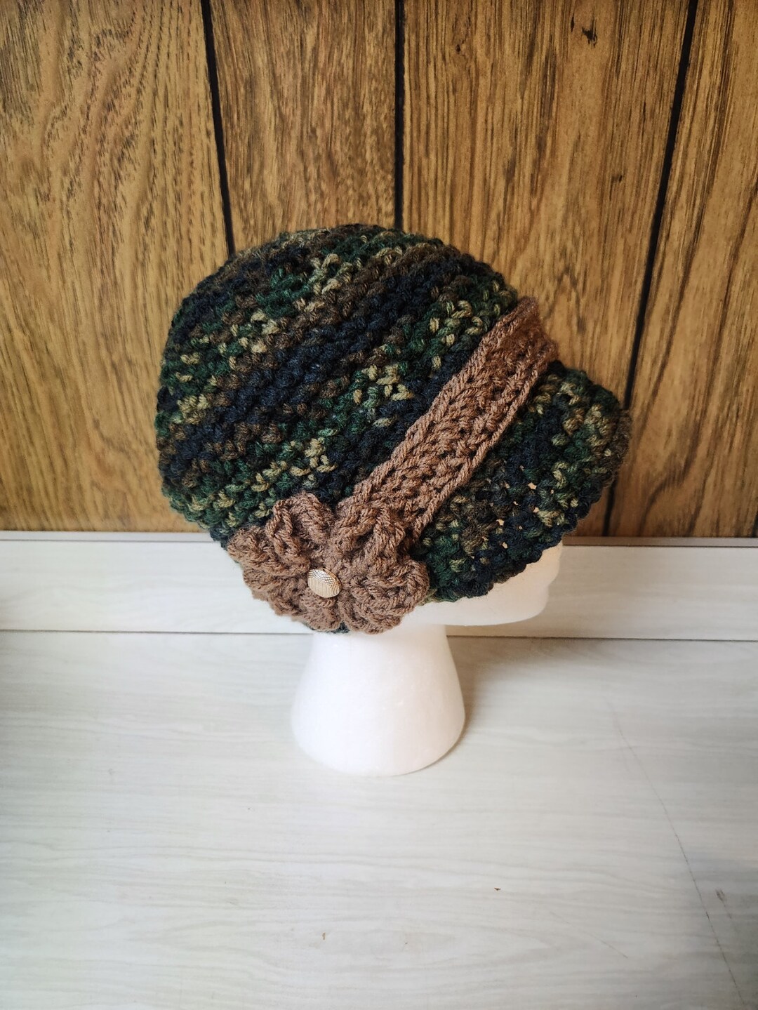 Hand Crocheted Camouflage BOHO Style Cap/hat Ready to Ship - Etsy