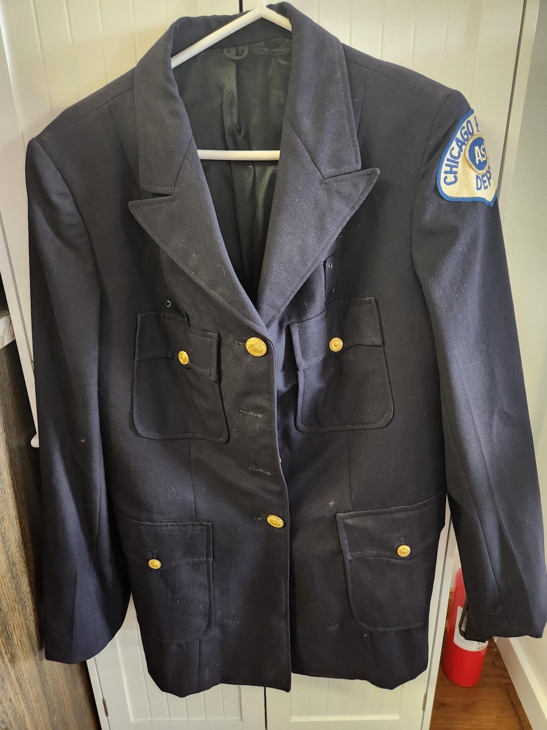 Vintage Chicago Police CPD Uniform Jacket With Old Felt Triangle Patch ...