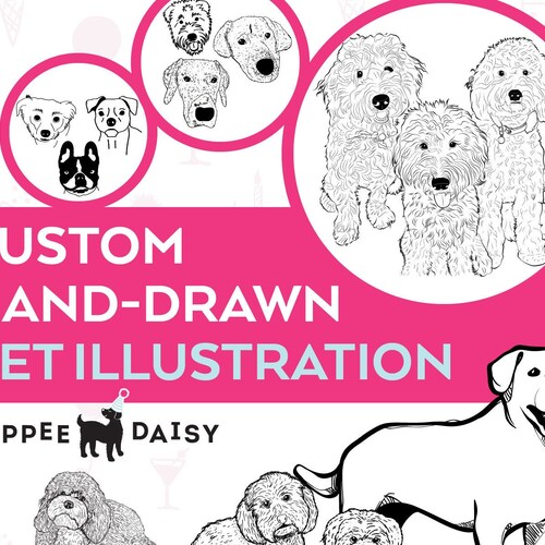Hand Drawn Pet Illustration Personalized Pet Drawing Custom - Etsy