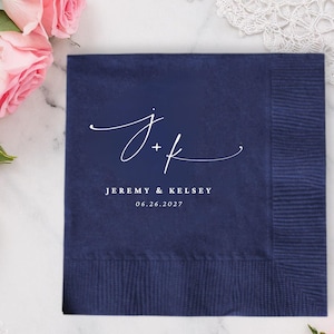 Personalized Wedding Napkins Custom Monogram Cocktail Napkins Bridal ...