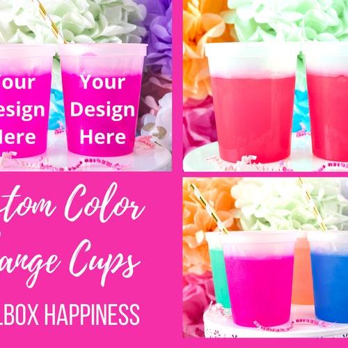 Personalized Color Changing Plastic Party Cups Custom Color - Etsy