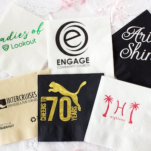 Wedding Logo Napkins, Company Napkins, Custom Napkins, Personalized ...