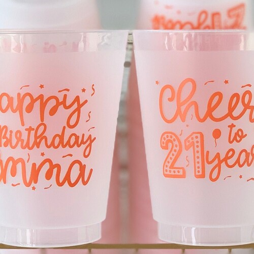 Cheers to 21 Years 21st Birthday Cups Custom Birthday Cups - Etsy