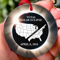 Solar Eclipse Ornament 2024, 2024 Total Solar Eclipse Ornament, Solar ...
