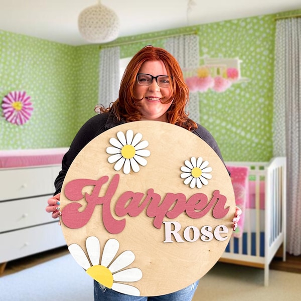 Round Nursery Sign - Etsy