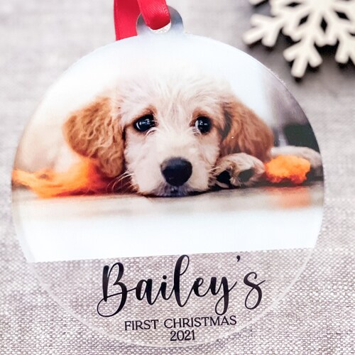 Puppies First Christmas Ornament Personalized Dog Picture - Etsy