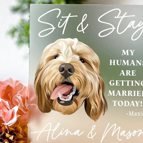 Pet Wedding Welcome Sign Dog Custom Wedding Decor Frosted - Etsy