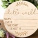Birth Announcement Sign, Hospital Welcome Sign, Round Wooden Name Sign ...