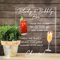 Bloody and Bubbly Bar Sign, Mimosas & Bloody Marys, Brunch Cocktails ...