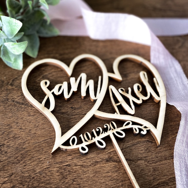 Heart Cake Topper - Etsy