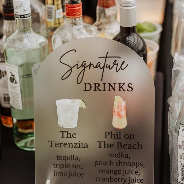 Bar Mocktail Wedding Sign - Etsy