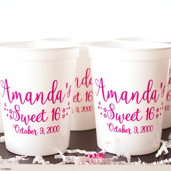 Sweet 16 Personalized Cups Wedding - Etsy