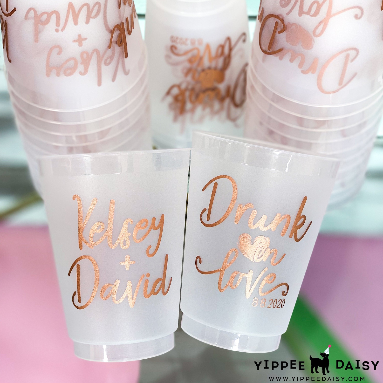 Personalized Frosted Cups Shatterproof Wedding Cups Wedding - Etsy