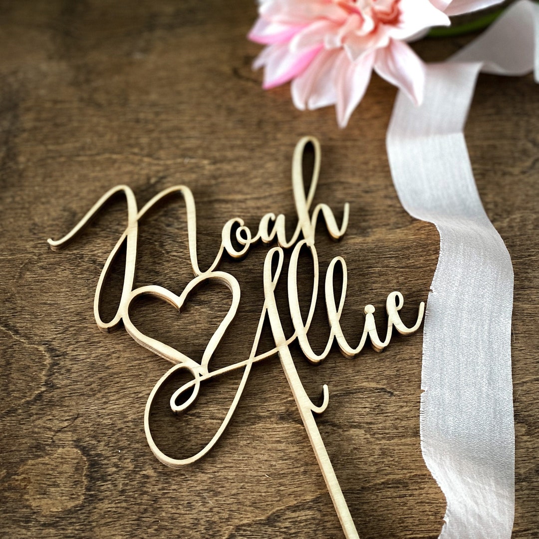 Personalized Cake Topper, Custom Name Cake Topper, Script Cake Topper ...