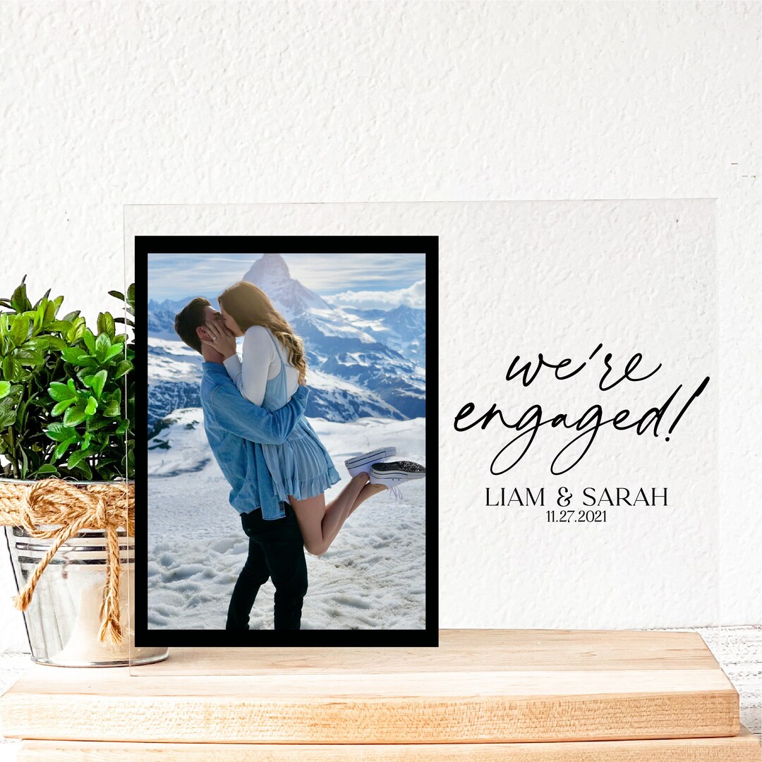 Personalized Engagement Frames Presents Just Engaged Gift Ideas Couple ...
