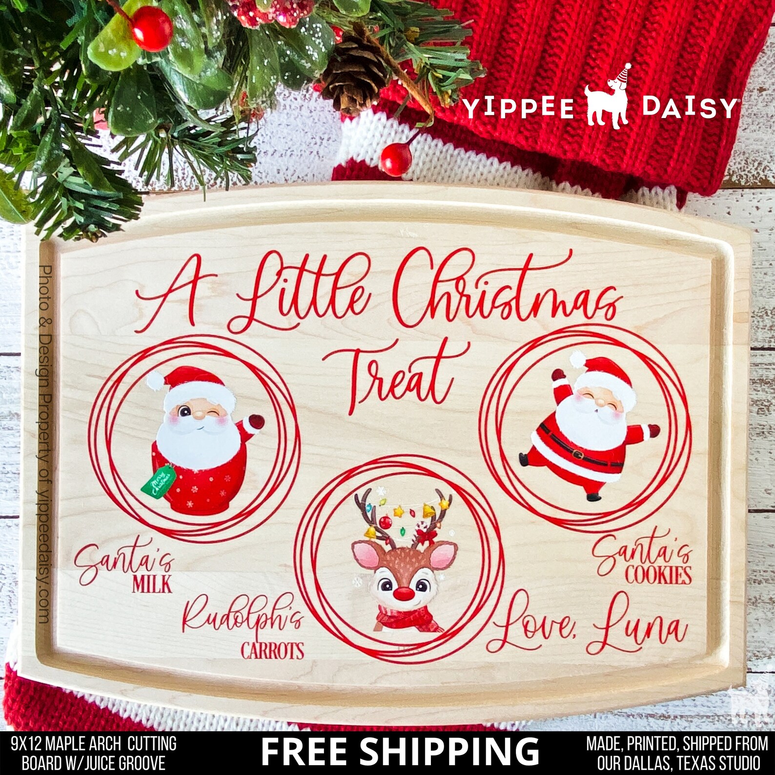 Santa Cookie Plate Santa Tray Santa Plate Santa Cookie Tray - Etsy