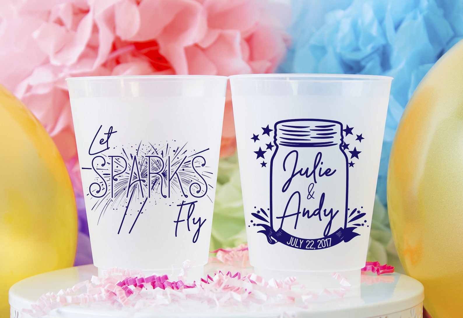Let Sparks Fly Wedding Cups Fireworks Party Favor | Etsy