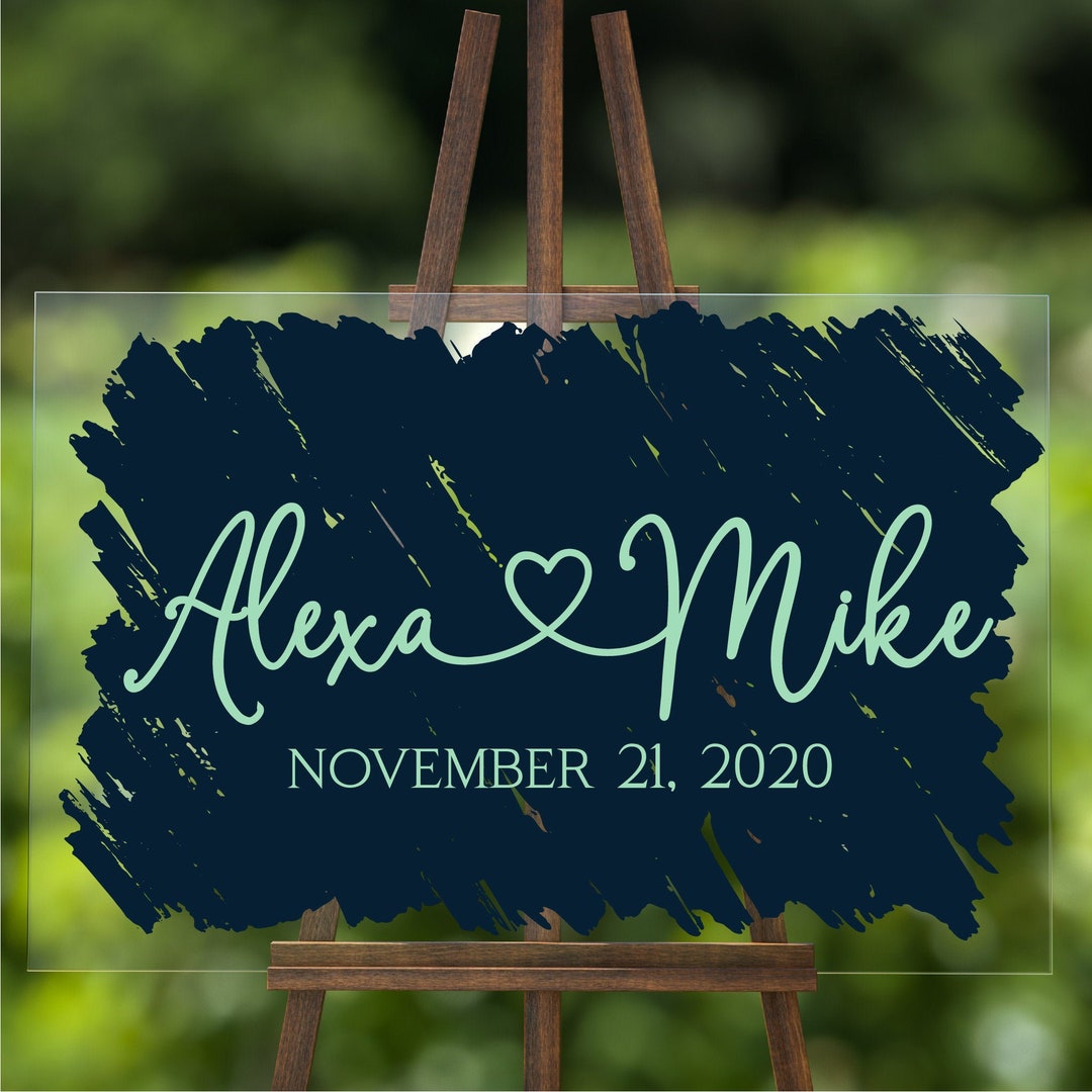 Personalized Acrylic Wedding Name Sign First Names Wedding Sign Modern ...