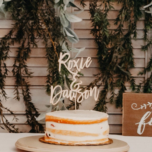 Custom Wedding Cake Topper Name Cake Topper Laser Cake | Etsy