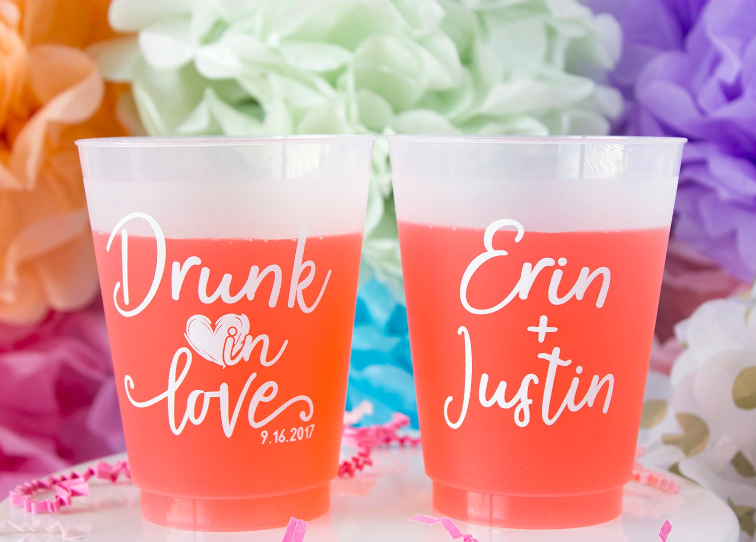 Frosted Cups Printed Cups Custom Cups Monogrammed Cups for | Etsy